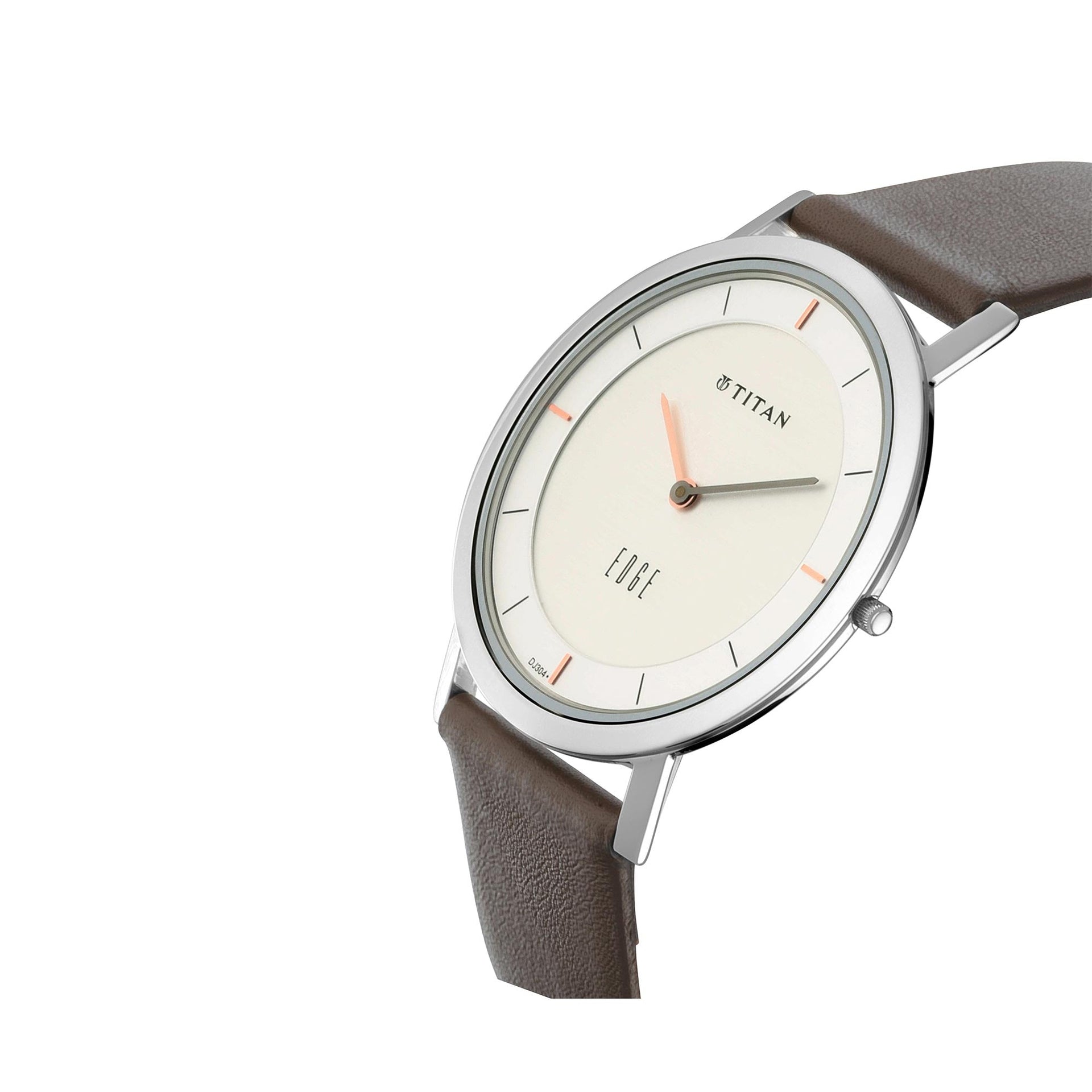 Titan Edge SilverDial Analog Stainless Steel Leather Strap Watch for M ...
