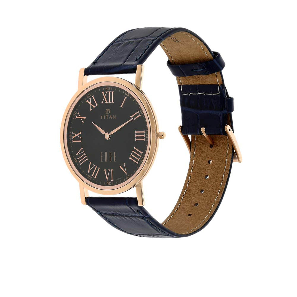 Titan Edge Blue Dial Analog Leather Strap Watch for Men – Titan World