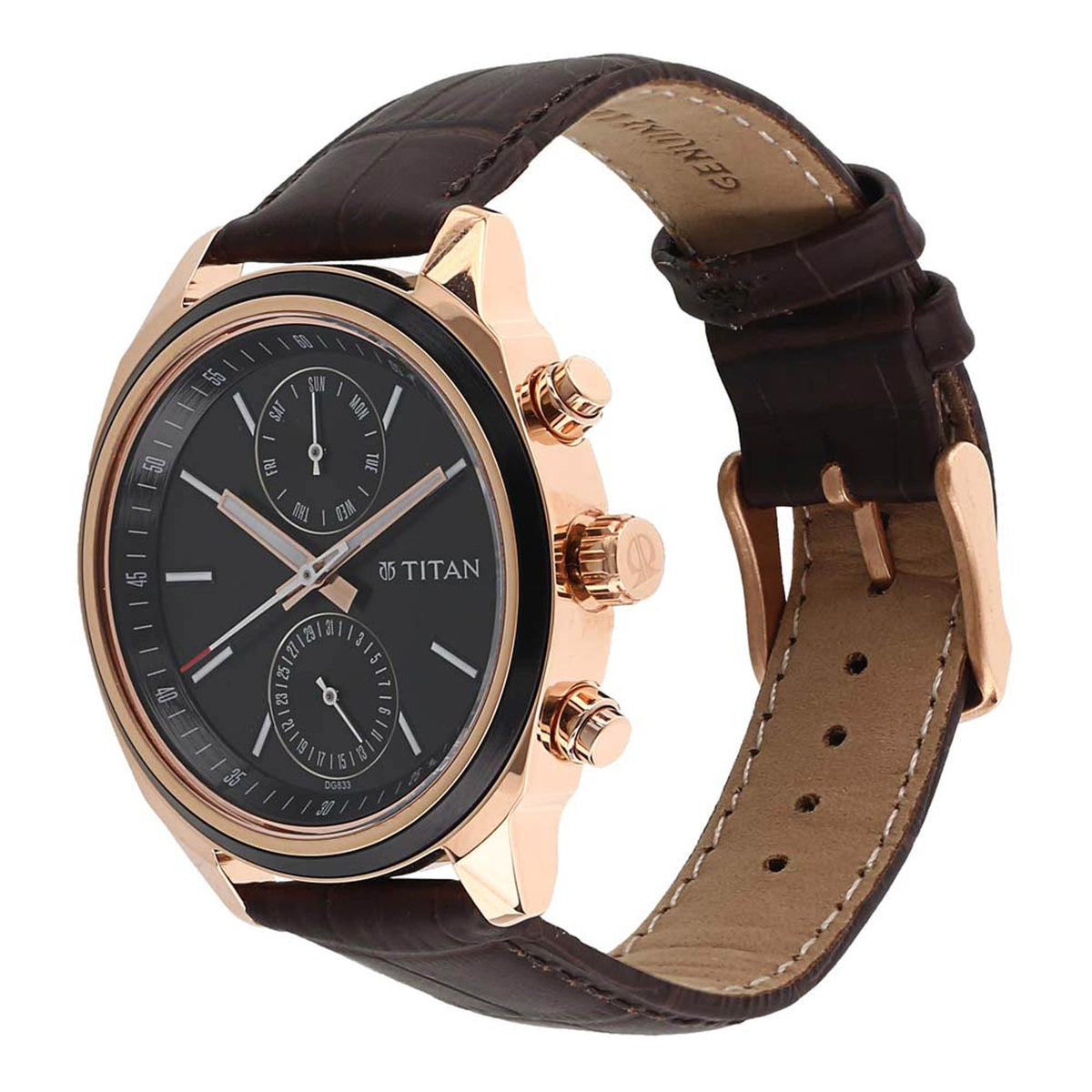 Titan Quartz Multifunction Blue Dial Leather Strap Watch for Men ...
