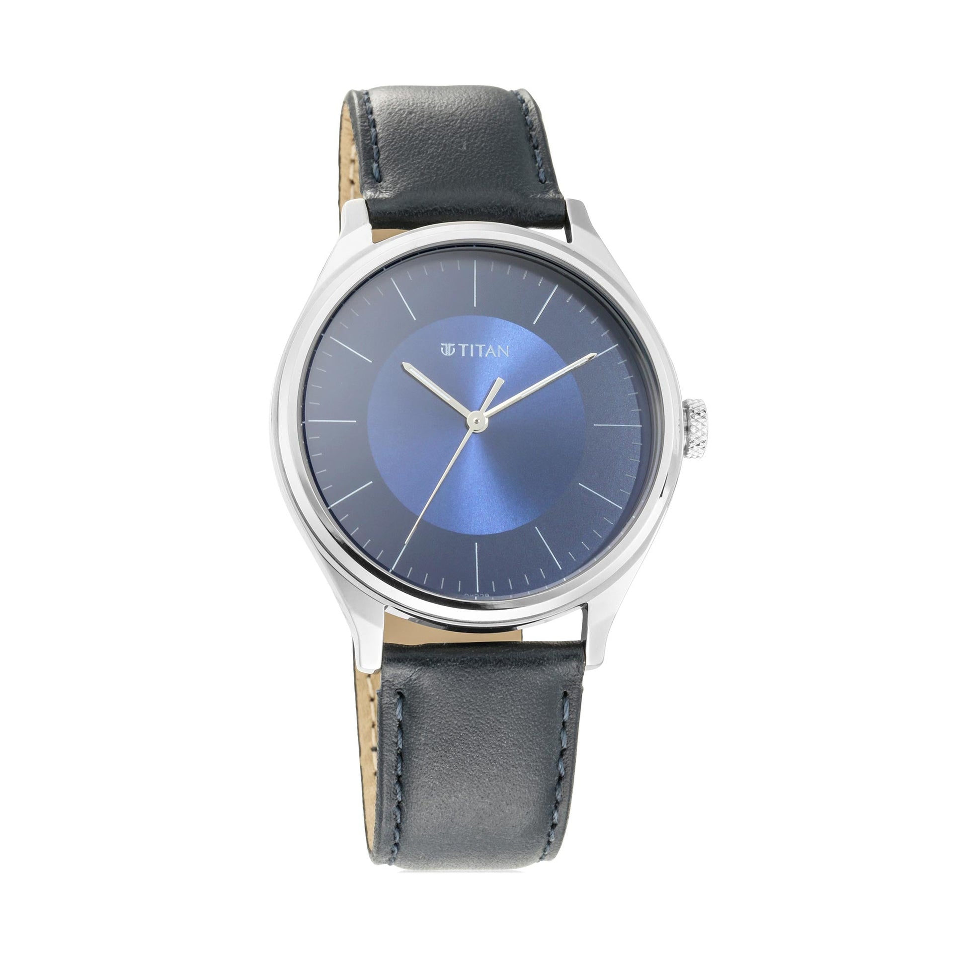 Titan Quartz Analog Blue Dial Leather Strap Watch for Men – Titan World