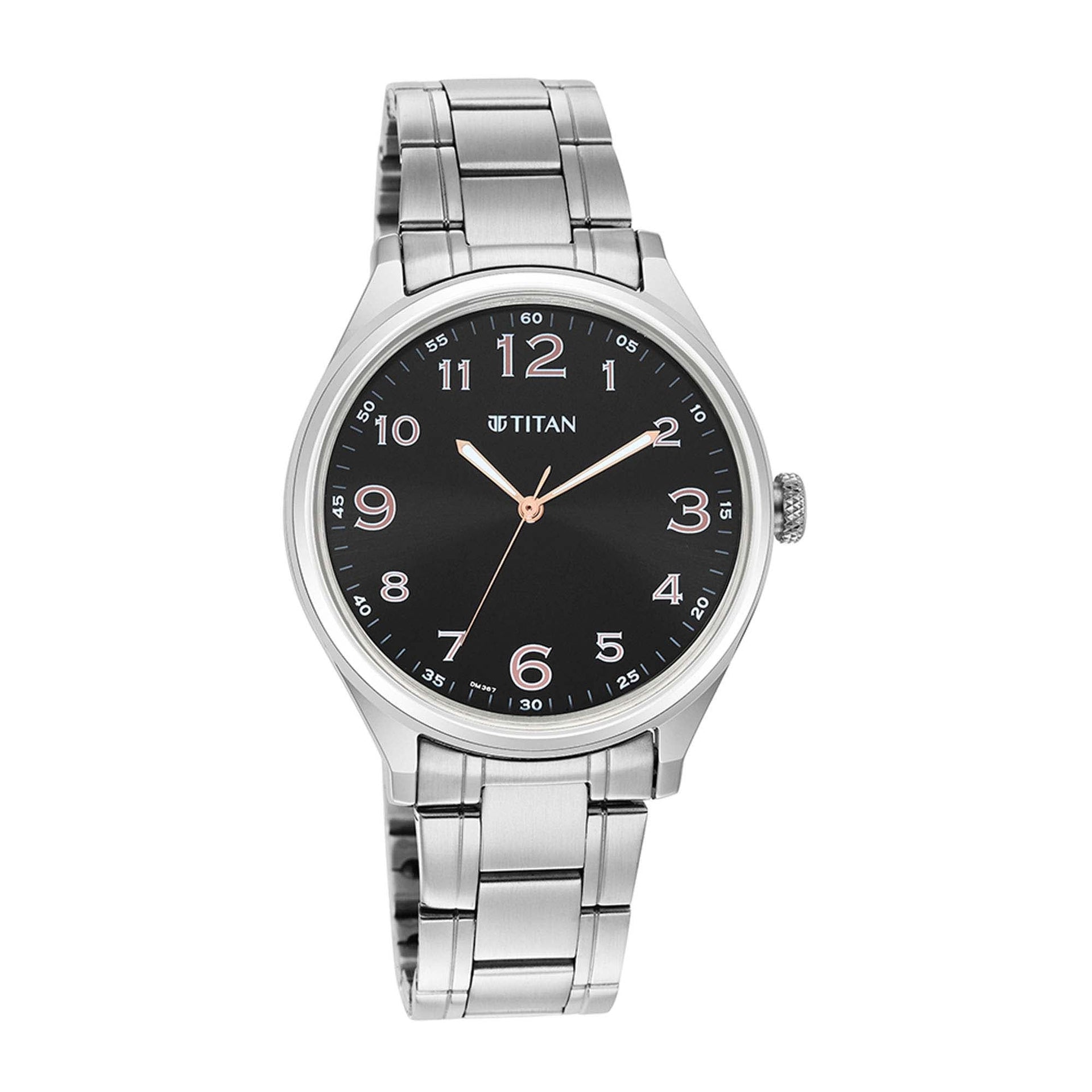 Titan TrendsettersBlack Dial Analog Stainless Steel Strap watch for Me ...