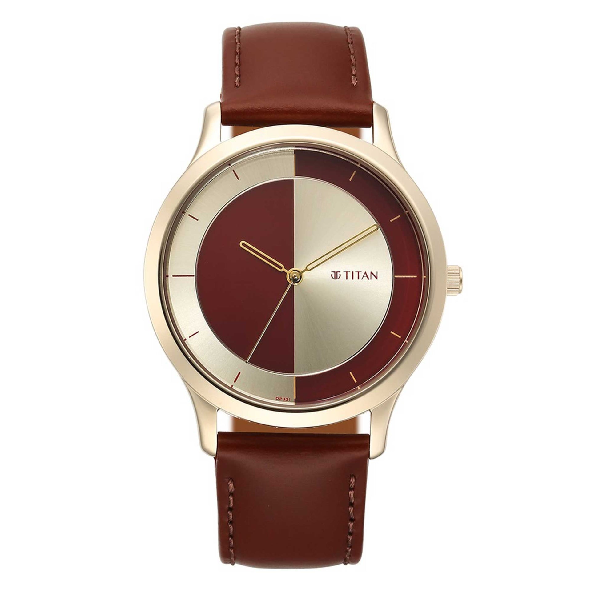 Titan Yin & Yang Red Dial Analog Leather Strap Watch for Men – Titan World