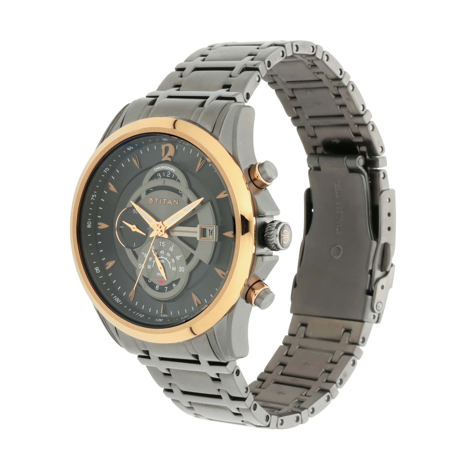 Titan Maritime Anthracite Chronograph Stainless Steel Strap watch for ...