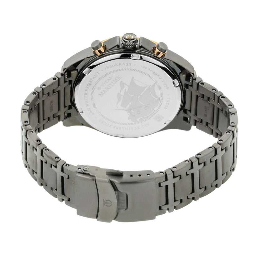 Titan Maritime Anthracite Chronograph Stainless Steel Strap watch for ...