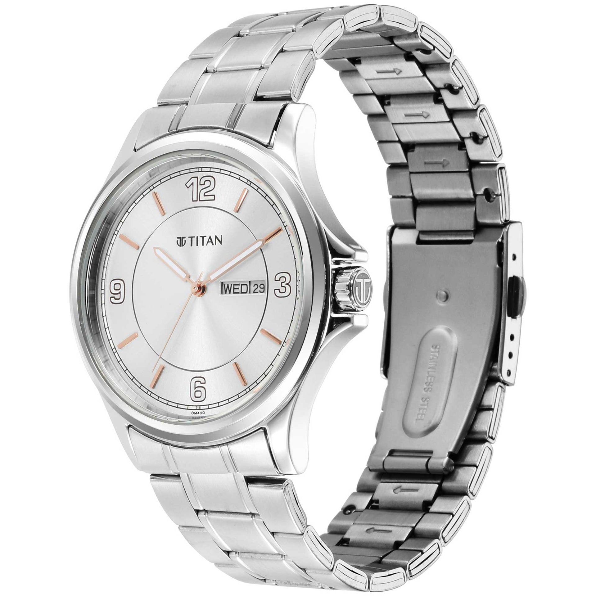 Titan Trendsetters Light Champ Dial Analog Stainless Steel Strap watch ...