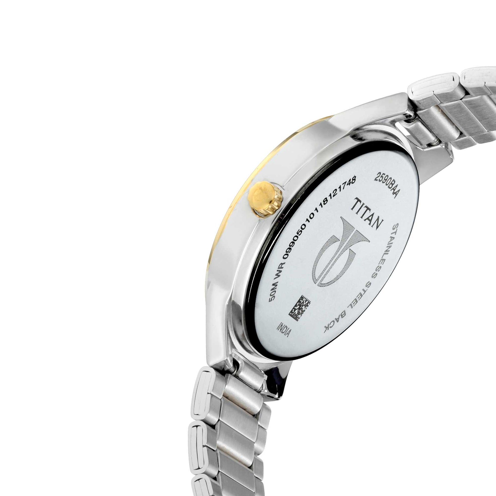 Titan Workwear White Dial Moonphase Stainless Steel Strap watch for Wo ...