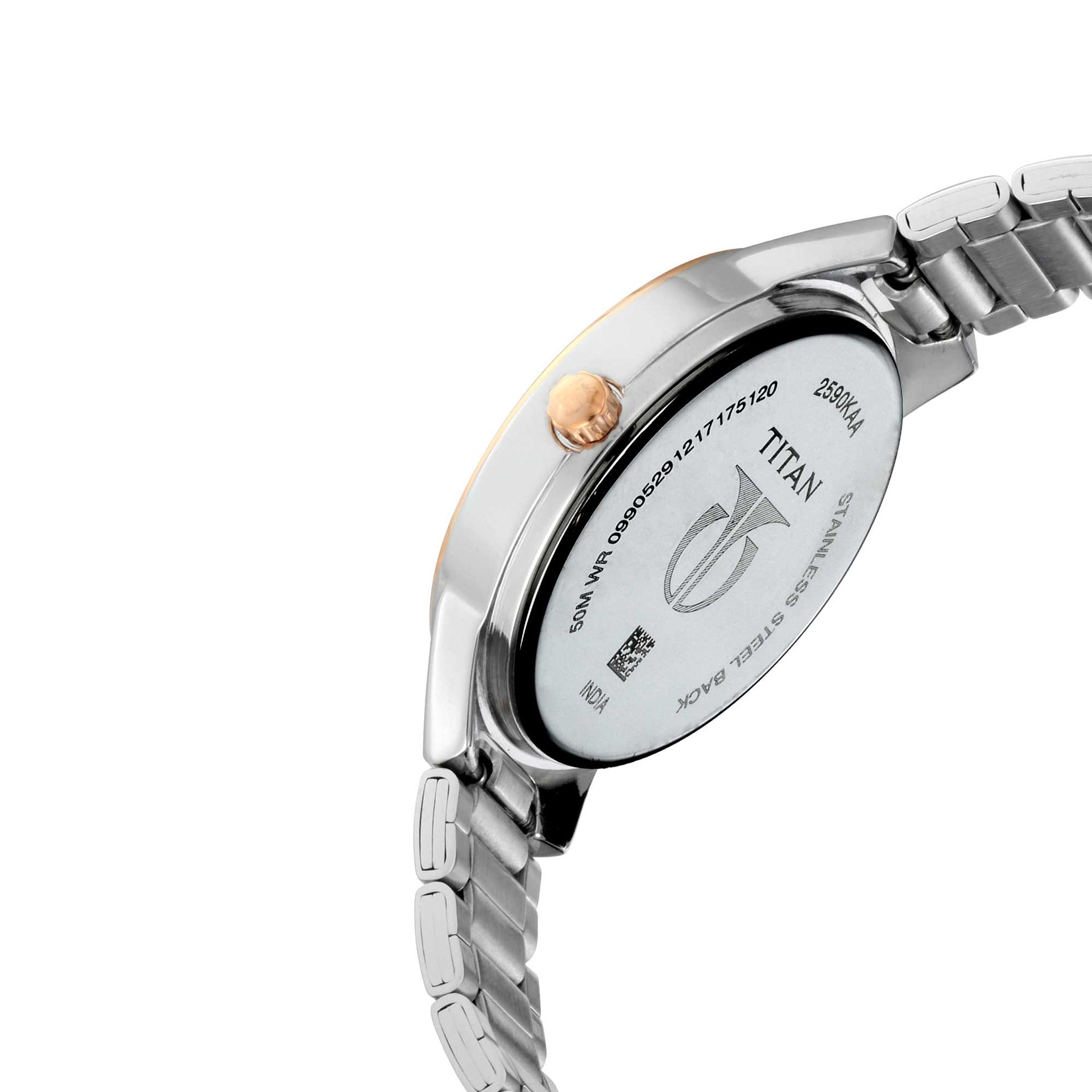 Titan Workwear White Moonphase Stainless Steel Strap watch for Women ...