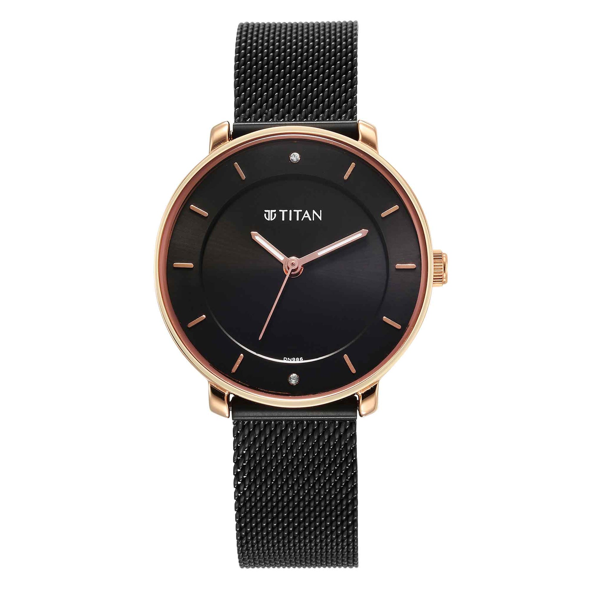 Titan Noir Black Dial Analog Metal Strap Watch for Women – Titan World
