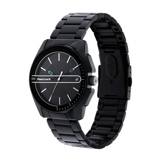 Fastrack Wear Your Look Quartz Analog Black Dial Metal Strap Watch for ...