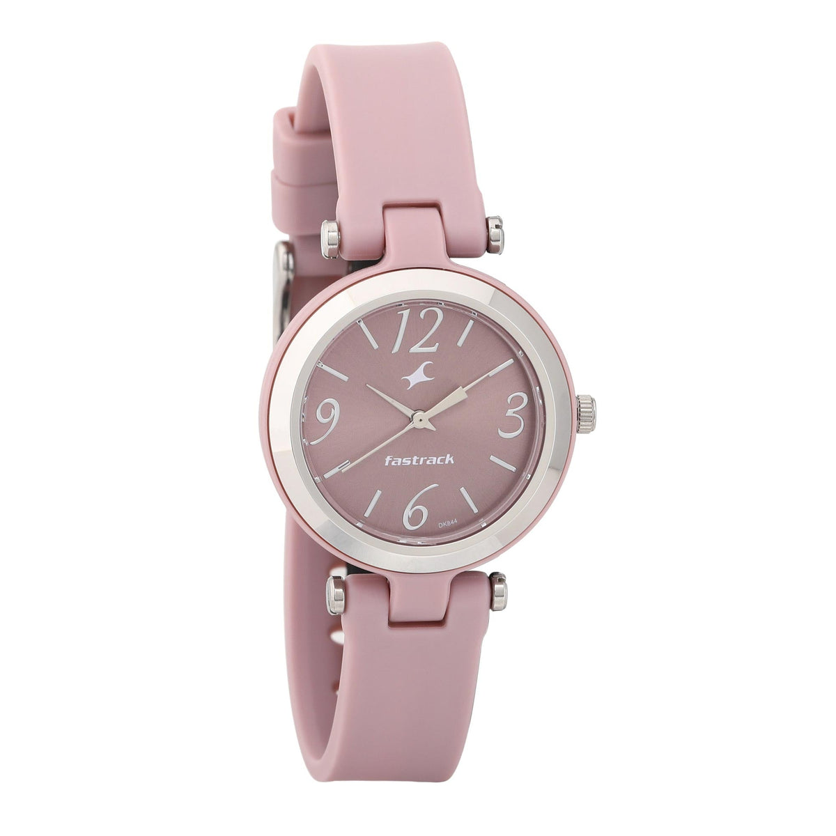 Fastrack Trendies Quartz Analog Pink Dial Silicone Strap Watch for Gir ...
