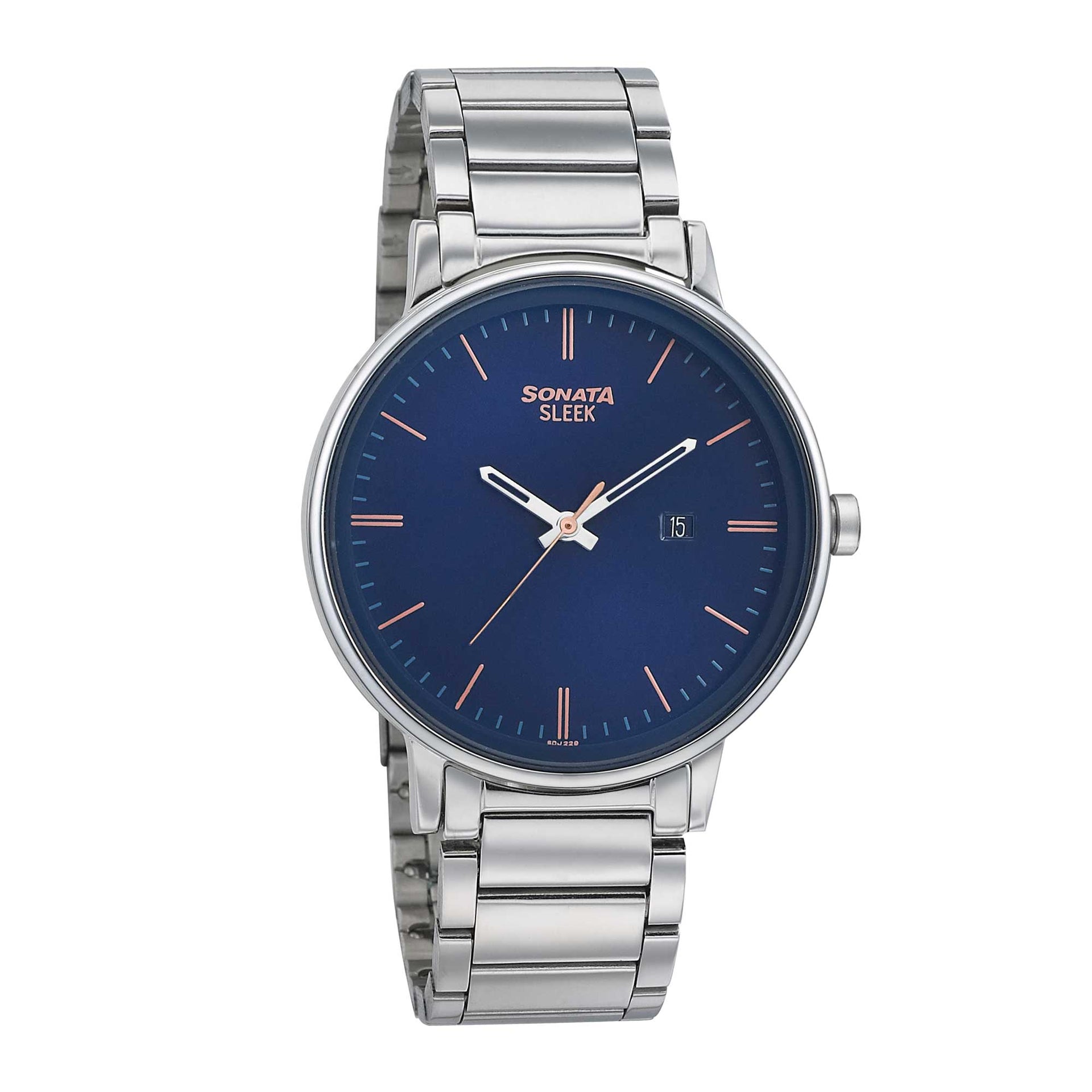 Sonata Quartz Analog Blue Dial Stainless Steel Strap Watch for Men ...