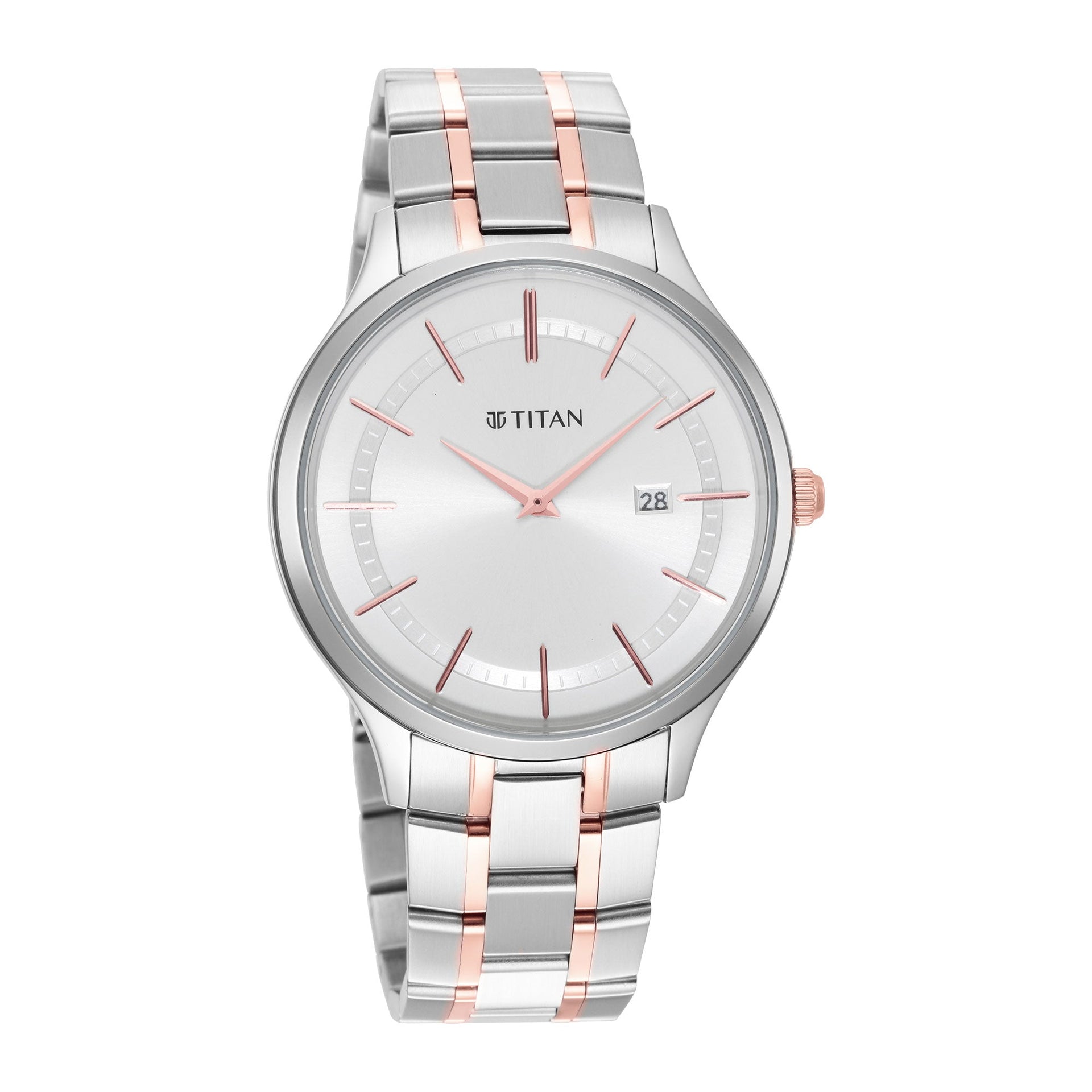 Titan Classique Slimline Silver Dial Analog with Date Stainless Steel ...