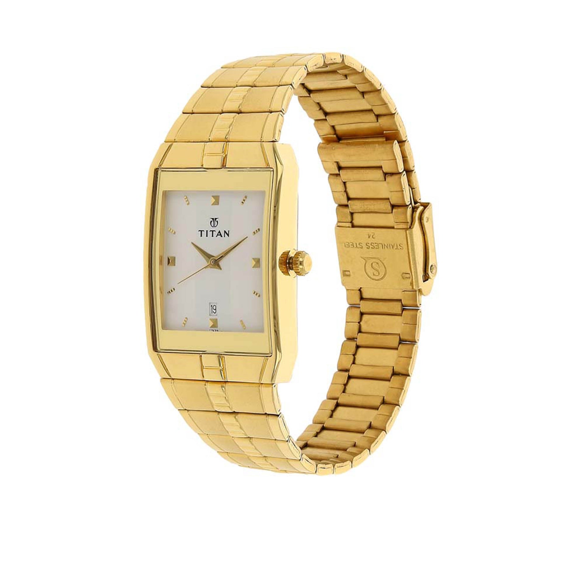 Titan Analog with Date Silver Dial Metal Strap watch for Men – Titan World